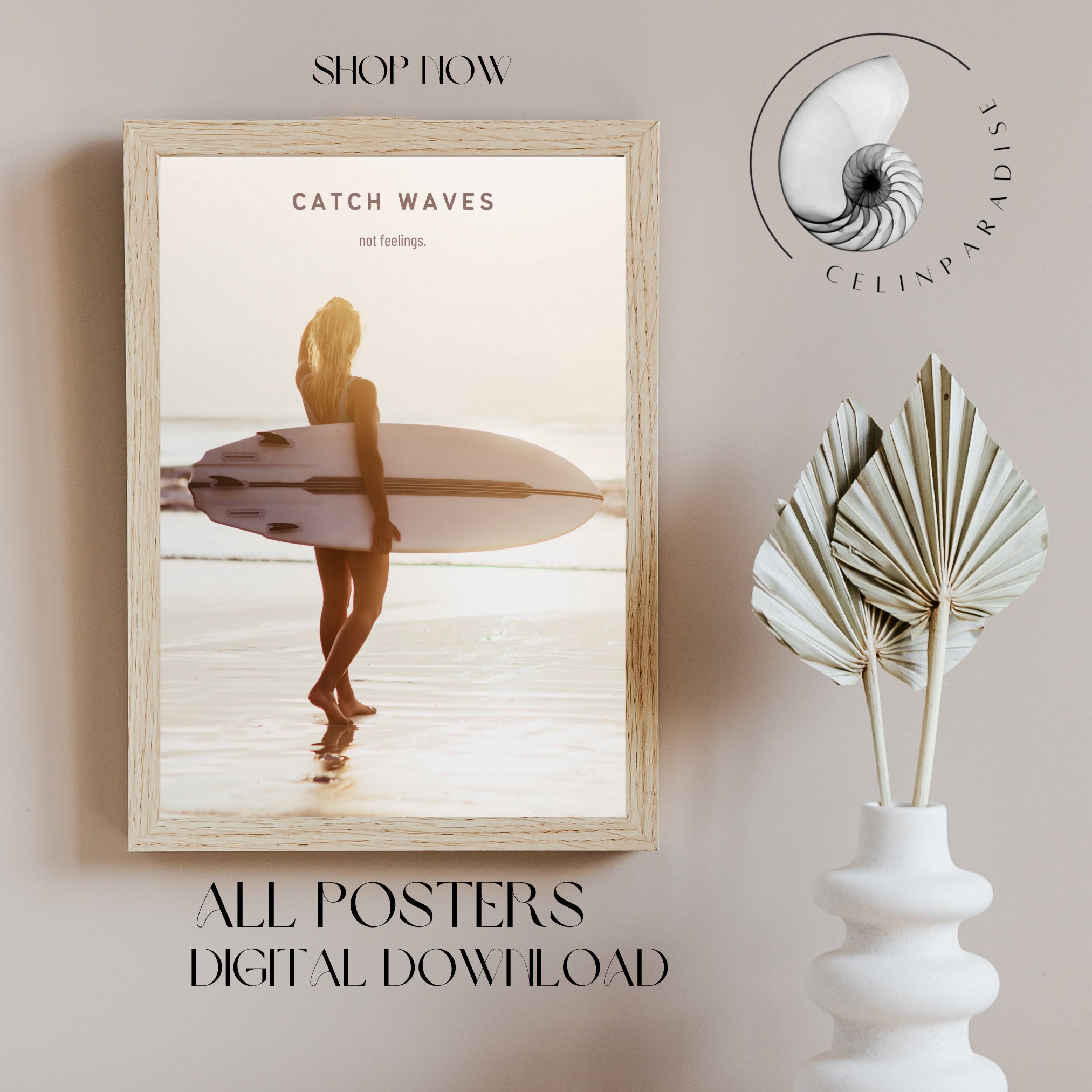 Surfer Girl Poster, Surfer Girl Art, Quote Surfing Poster, Surfer Girl ...