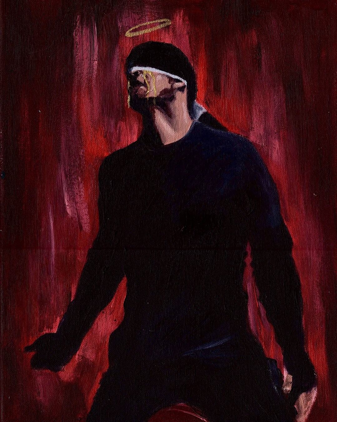 Matt Murdock Painting, Comic Art, Daredevil, Original Art, Canvas ...