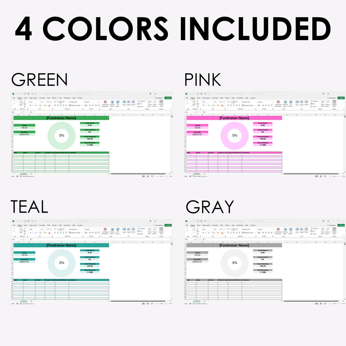 Excel Fundraiser Template, Fundraiser Template, Fundraiser, Fundraiser ...