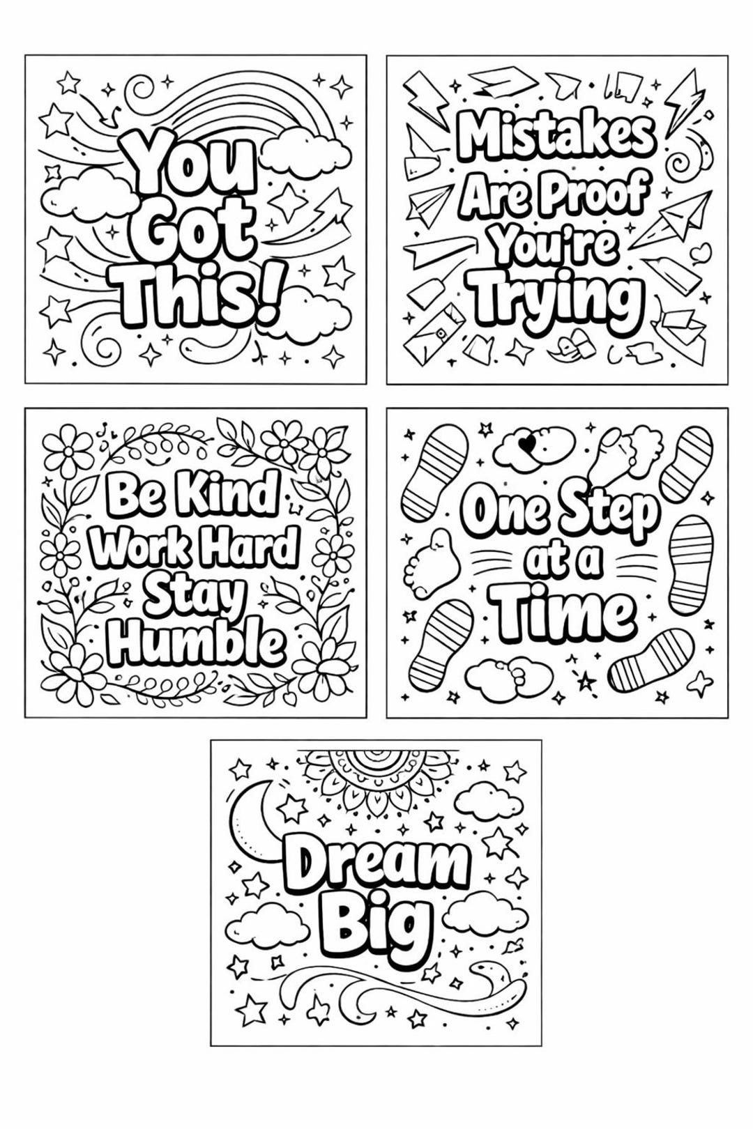 Positive Affirmations Coloring Pages - Etsy