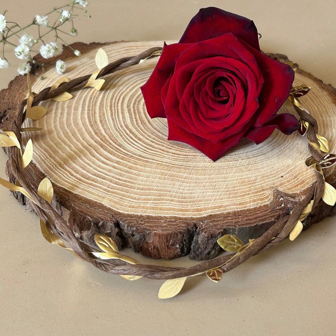 DIY Flower Crown Base Grecian Crown With Vines and Gold Leaves Greek ...