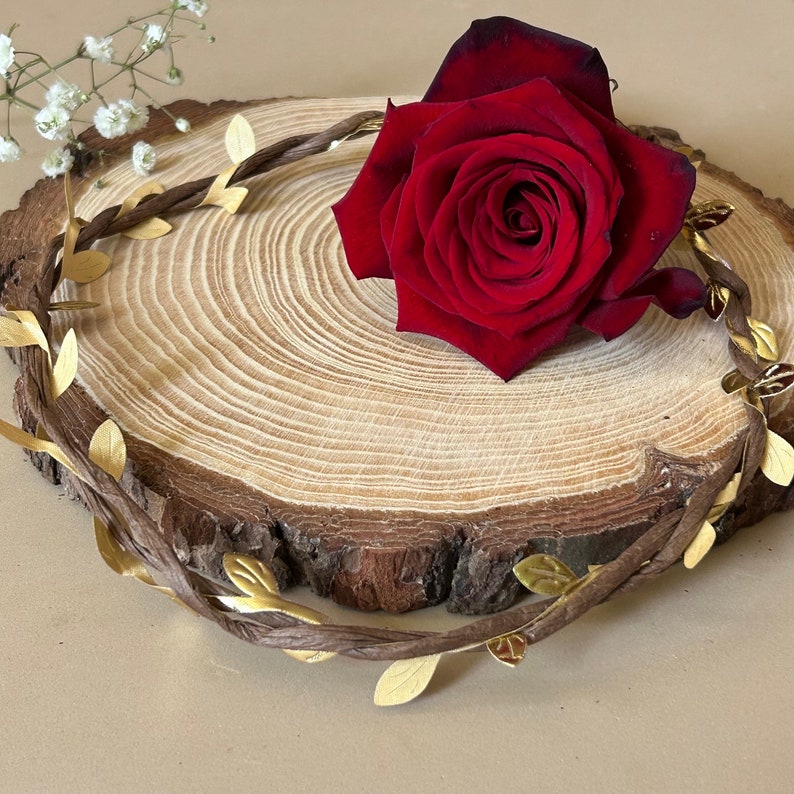DIY Flower Crown Base Grecian Crown With Vines and Gold Leaves - Etsy