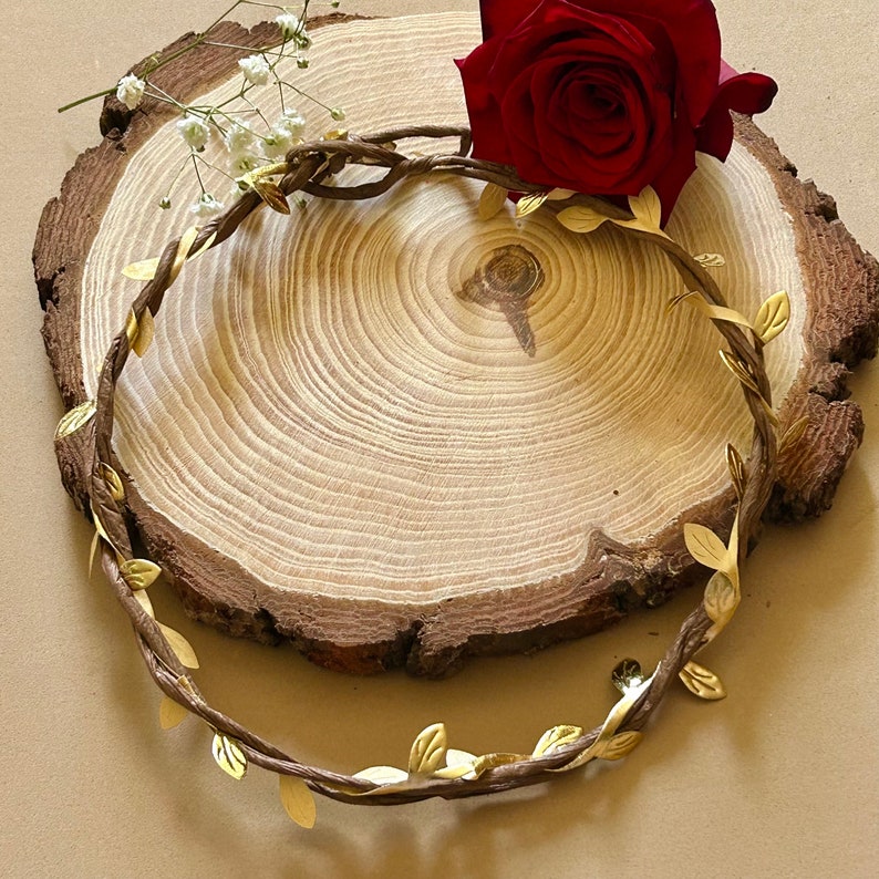 DIY Flower Crown Base Grecian Crown With Vines and Gold Leaves - Etsy