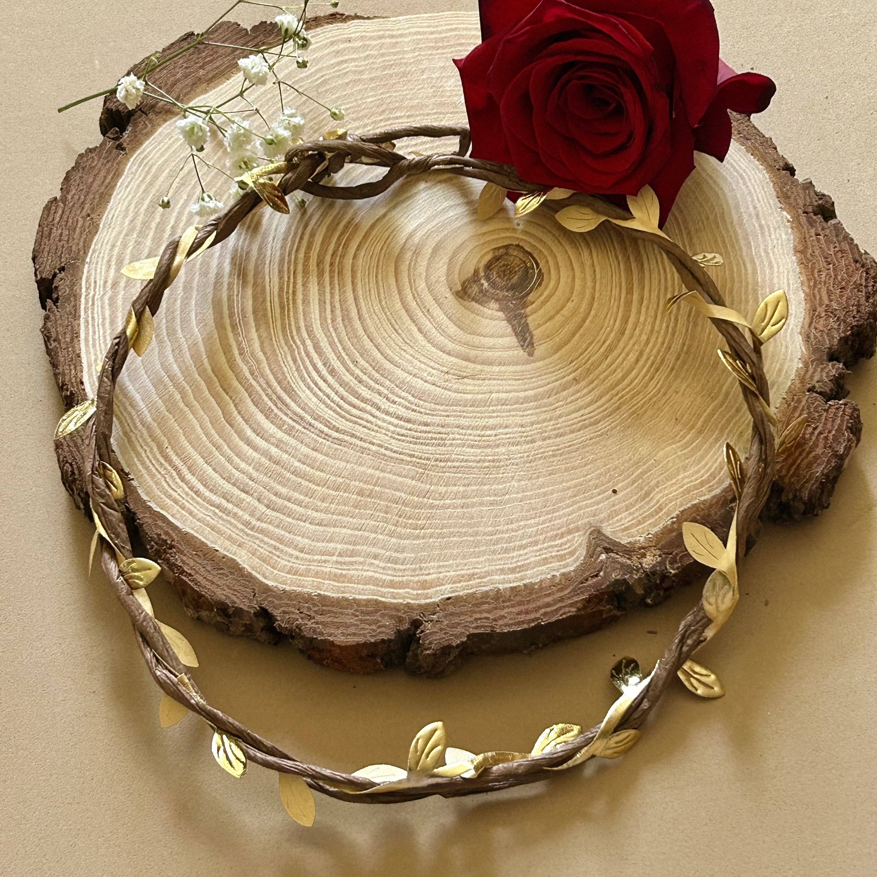 DIY Flower Crown Base Grecian Crown With Vines and Gold Leaves - Etsy