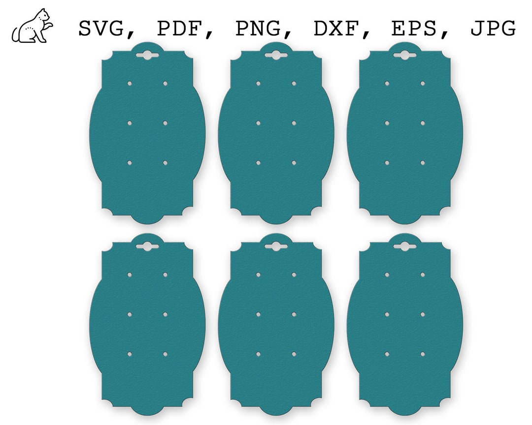 Tag Earring SVG Earring Card SVG Jewelry Display Tag SVG Files for ...