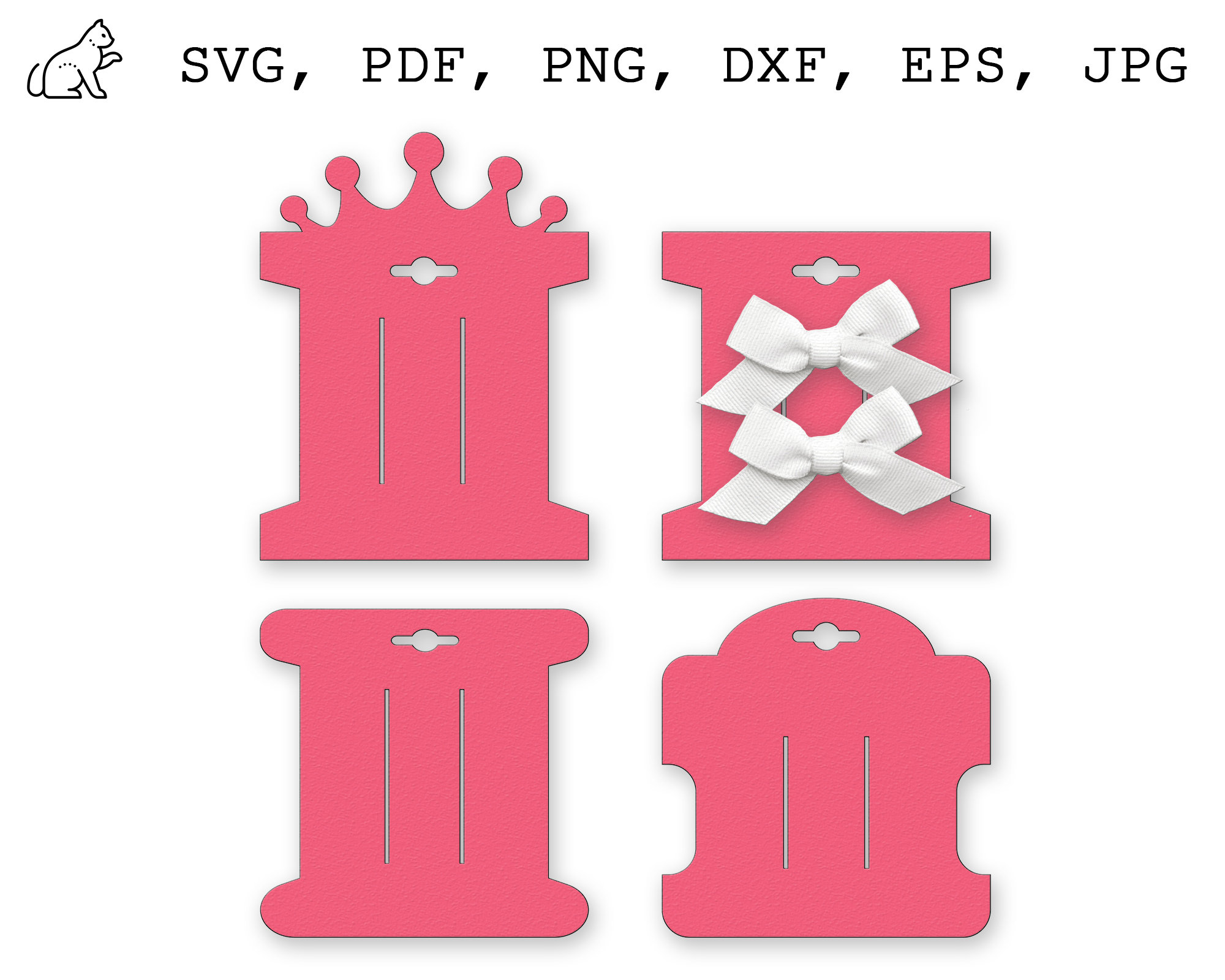 4 Bow Display Card SVG Bundle Bow Display SVG Headband Display SVG ...