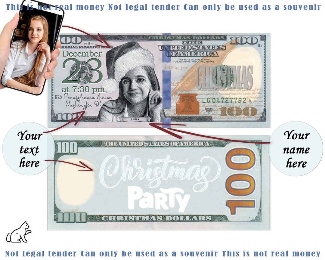 Christmas Party Favors for Adults Custom Christmas Dollar Bill ...