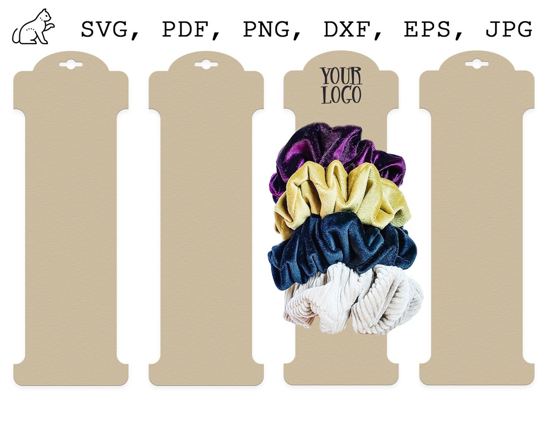 Scrunchie Tag SVG for Cricut Scrunchies Holder SVG Scrunchie Card ...