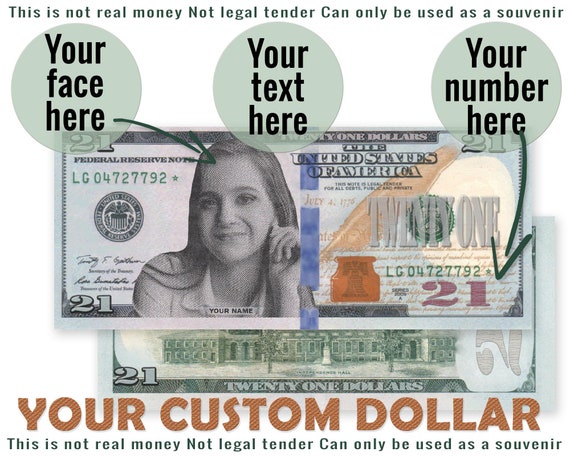 Custom Dollar Bill Personalized Dollar Digital Custom Fake - Etsy