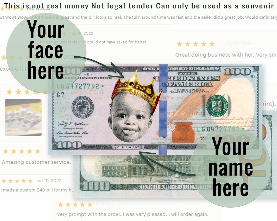 Big One First Birthday Money 100 Dollar Bill Digital Hundred Dollar ...