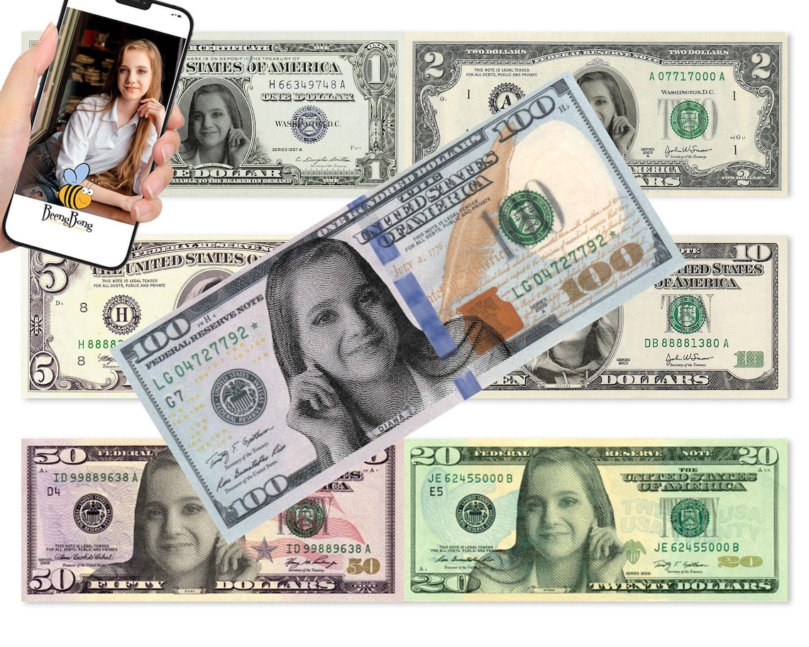 Custom Dollar Bill Personalized Dollar Digital Custom Fake - Etsy