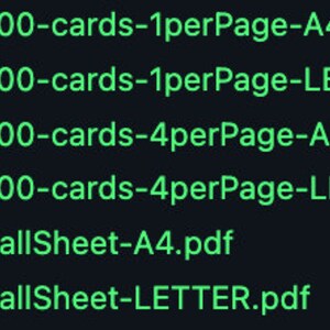 100 Bingo Cards - A4 & US Letter Format - 1 or 4 Cards per Sheet - Etsy