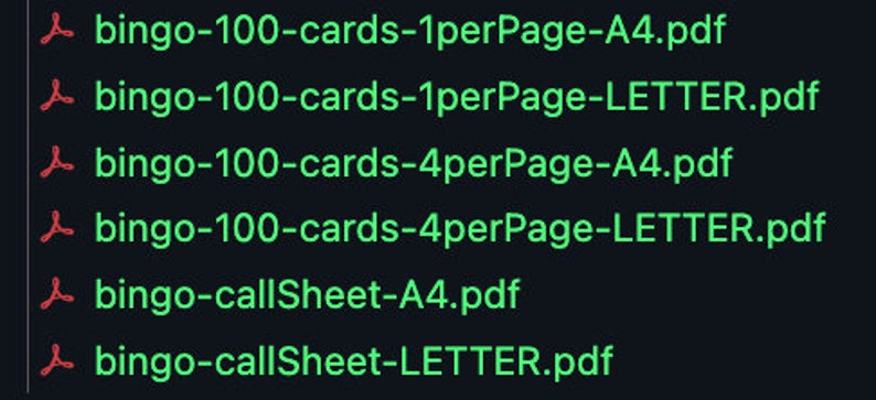 100 Bingo Cards - A4 & US Letter Format - 1 or 4 Cards per Sheet - Etsy