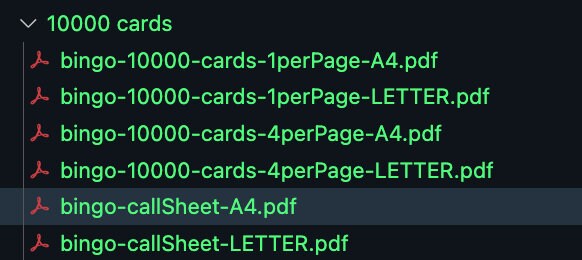 10000 Bingo Cards A4 & US Letter Format 1 or 4 Cards per | Etsy