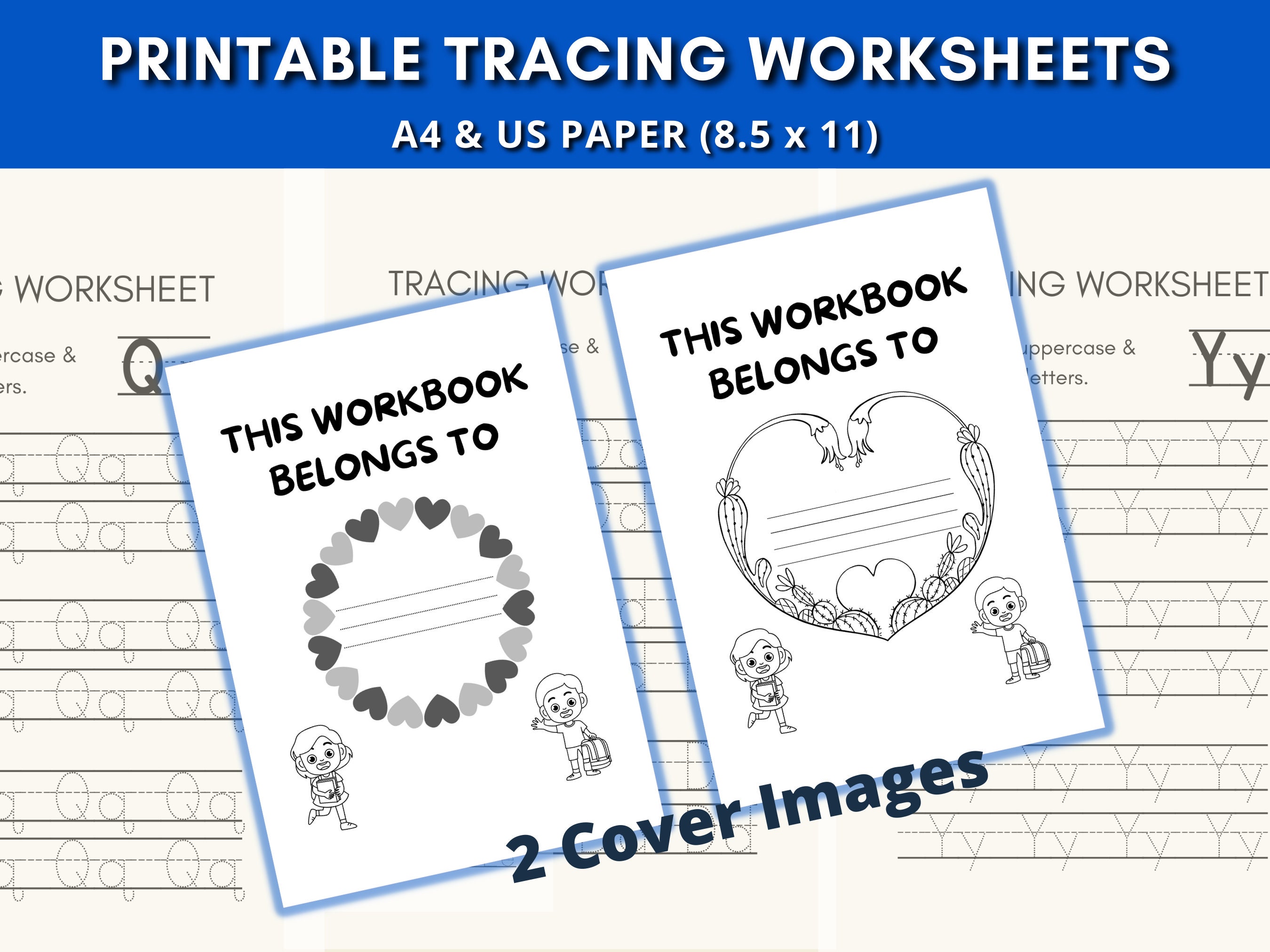 Letter Tracing Worksheets for Preschool Kids Digital Download Print at ...