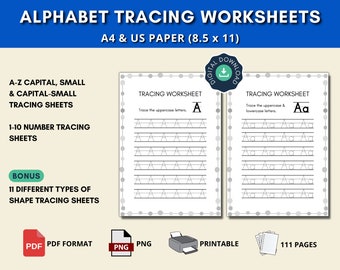 Letter Tracing Worksheets for Preschool Kids Digital Download Print at ...