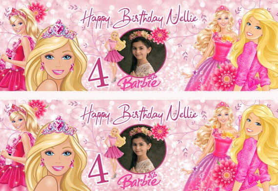 Personalised Barbie Birthday Banner X2 Photo Wall Art Large - Etsy