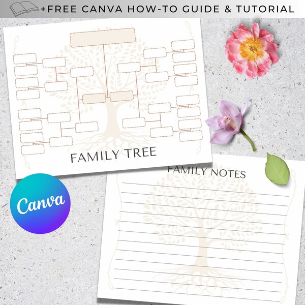 Modern Basic Family Tree Template - Etsy
