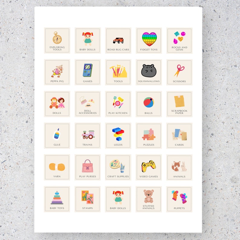 Toy Bin Labels Canva Editable Templates Printable Stickers Storage Box ...