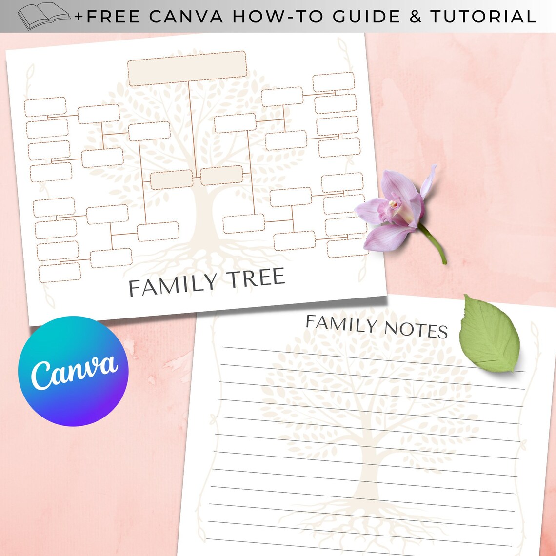 Family Tree Template Digital Family Notes Printable Direct - Etsy