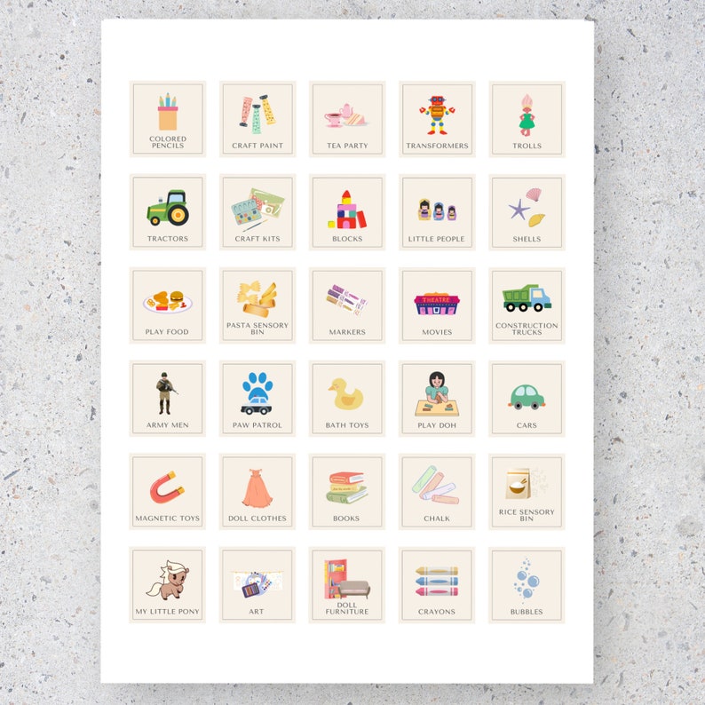 Toy Storage Bin Box Basket Visual Labels Editable Printable Template ...