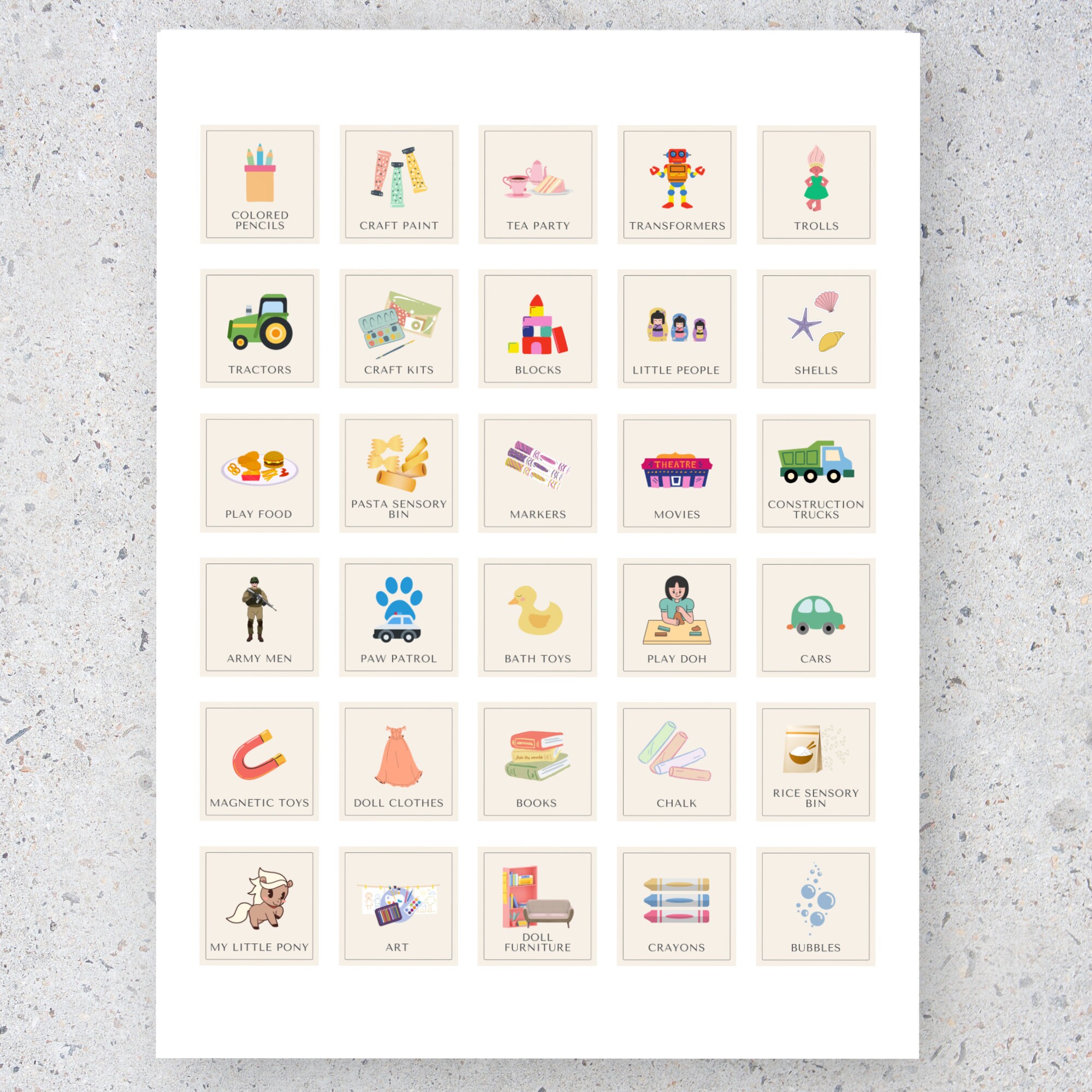 Toy Storage Bin Box Basket Visual Labels Canva Editable - Etsy