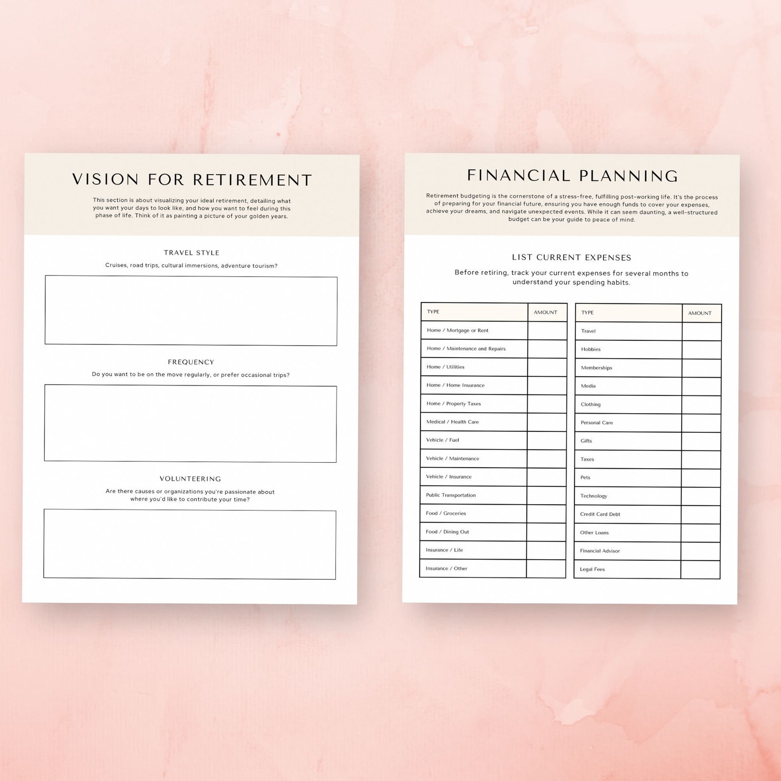 Retirement Planning Template, Financial Planner, Financial Planning ...