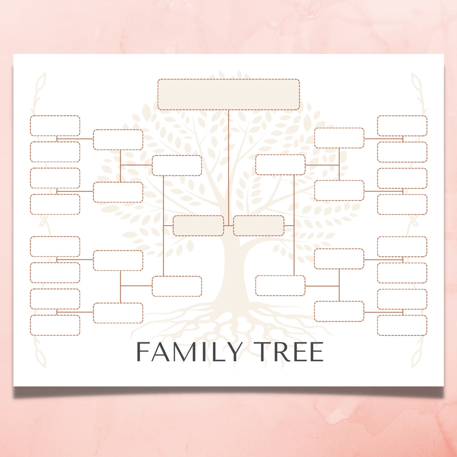 Family Tree Template Digital Family Notes Printable Direct - Etsy