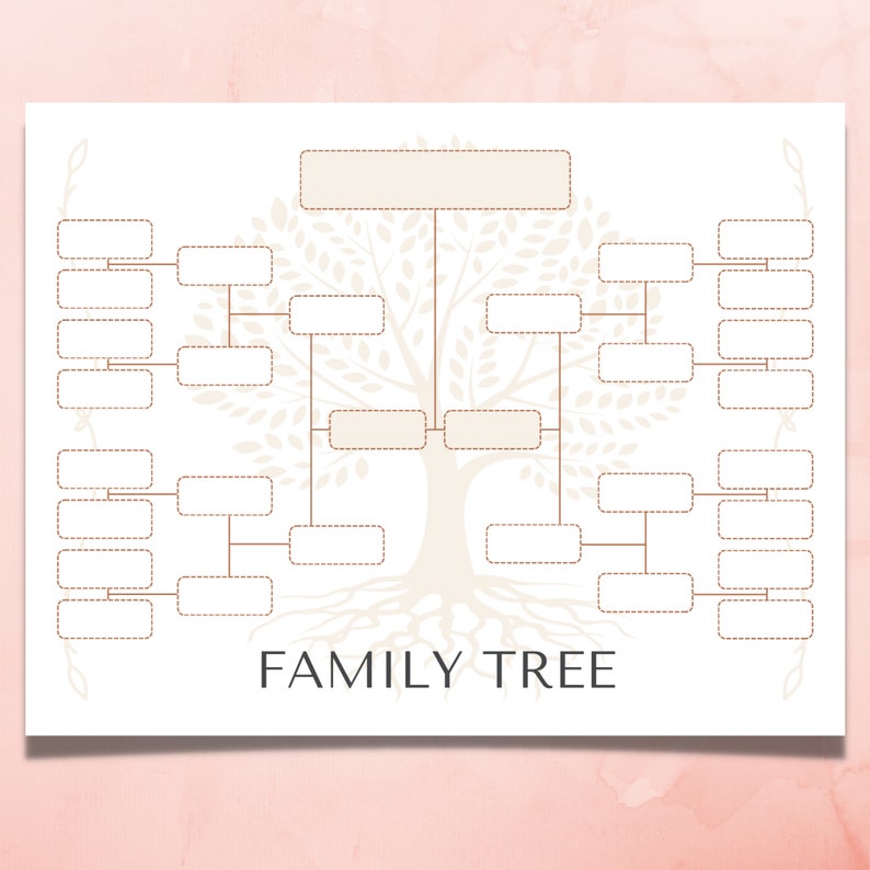 Family Tree Template Digital Family Notes Printable Direct - Etsy
