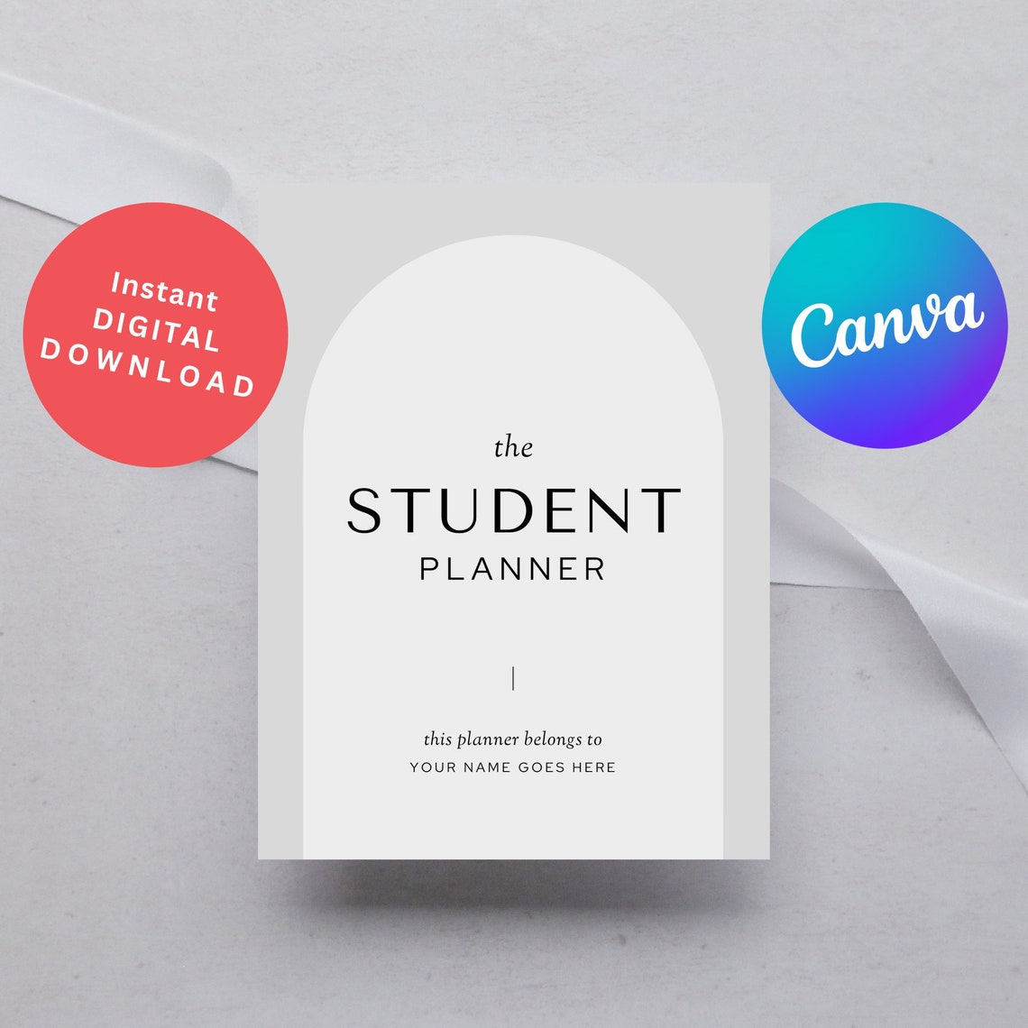Student Planner Printable Digital, Editable Canva Academic Planner ...
