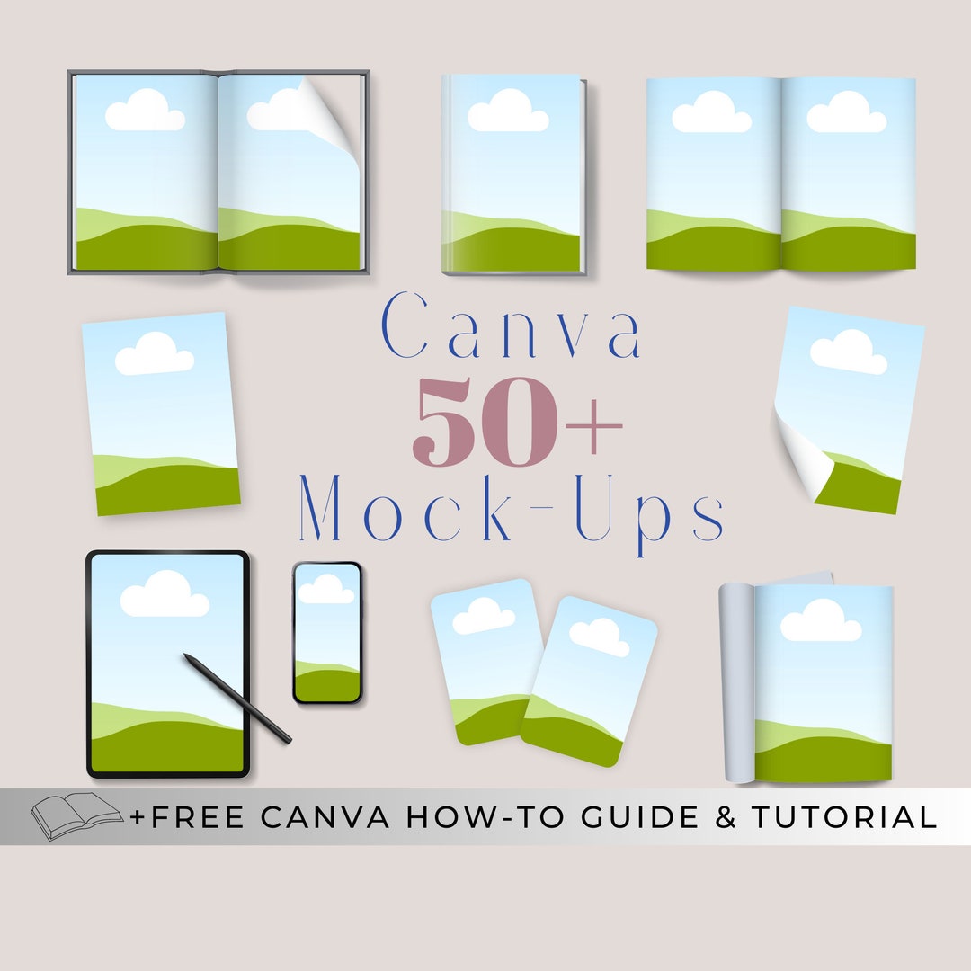 50+ Canva Mockup Templates Book Magazines Ebooks Cards Pages Planners ...