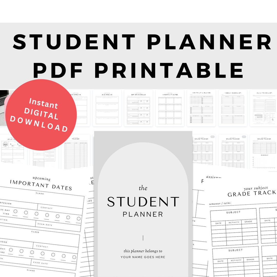 Student Planner for Good Notes PDF Digital Printable, Academic Digital ...