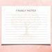 Family Tree Template, Digital Family Notes Printable, Direct Line ...
