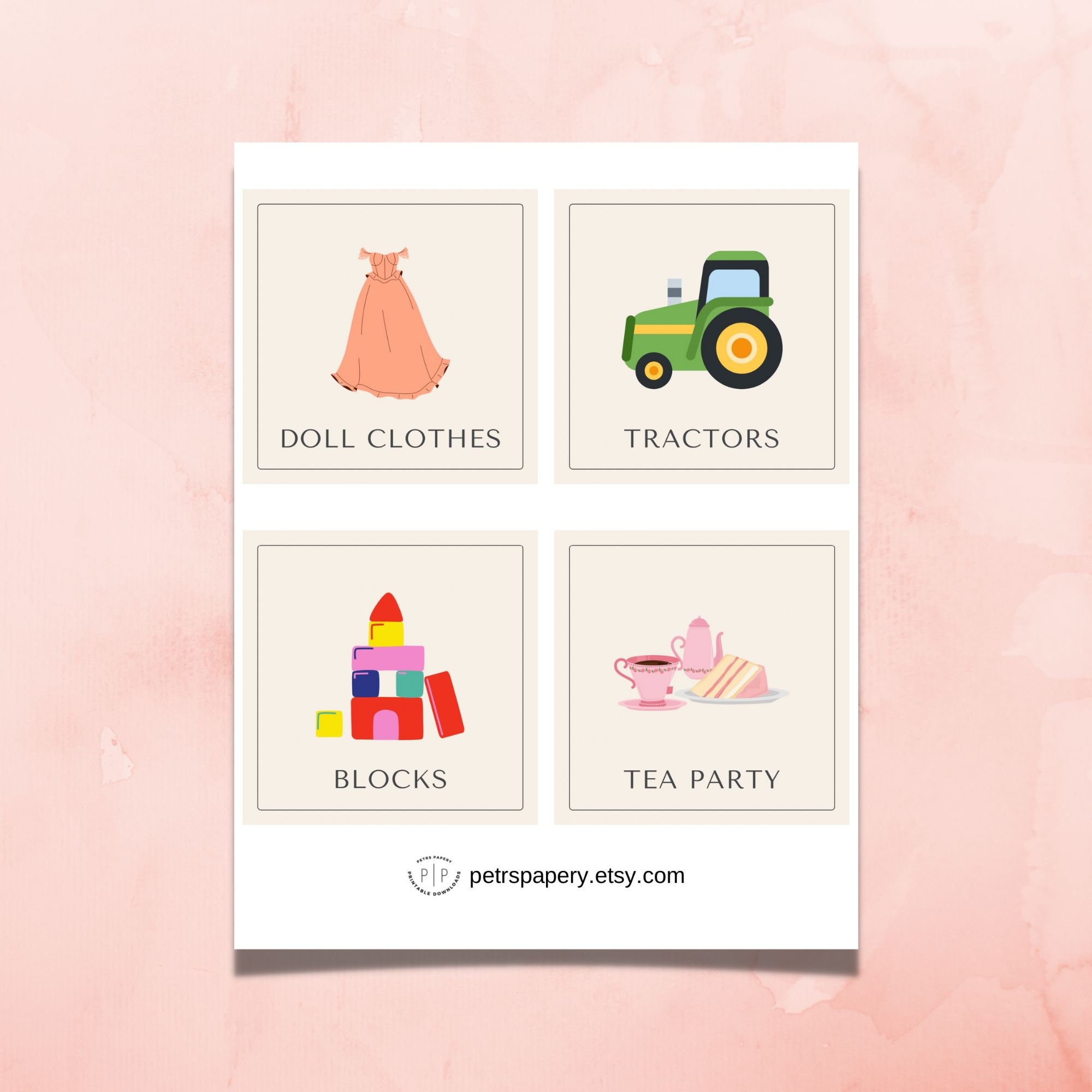 Toy Visual Labels PDF Printable Room Organization Montessori Stickers ...