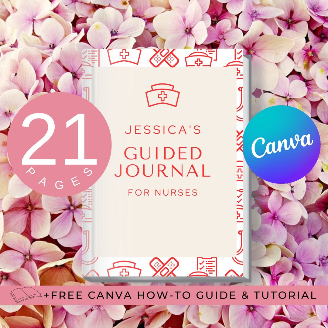 Guided Journal for Nurses Editable Canva Template, Reflective Journal ...