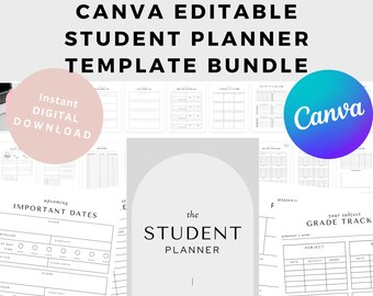 Student Planner Printable Editable Canva Academic Planner - Etsy