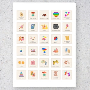 Toy Storage Bin Box Basket Visual Labels Editable Printable Template ...