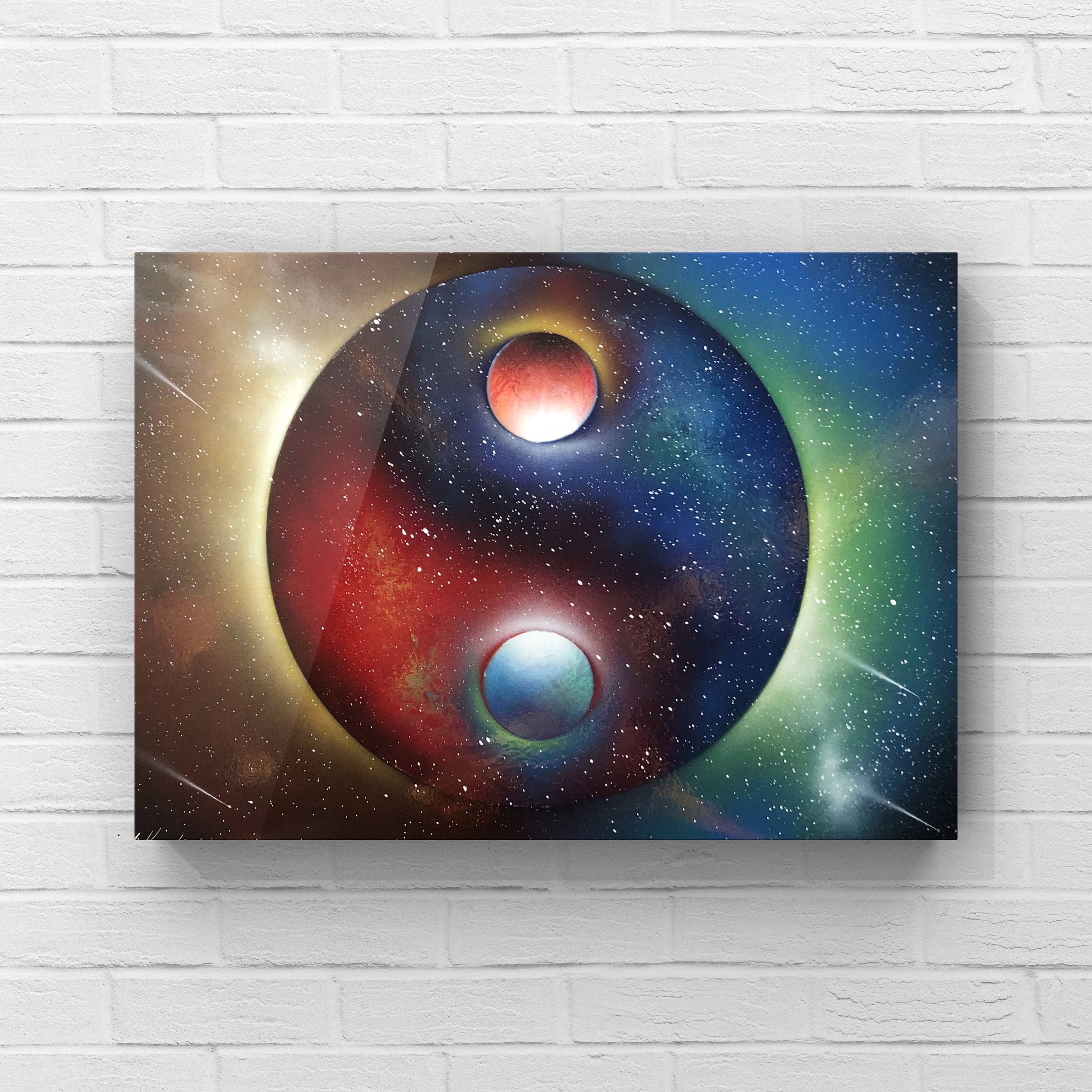 Celestial Yin Yang Spray Paint Art: Zen Meditation Decor - Etsy
