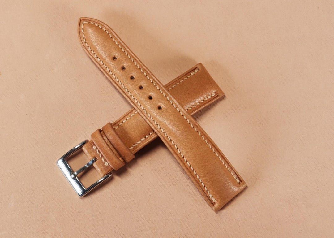 Vegetable Tanned Cowhide Leather Watch Band,brown Leather Watch Strap ...