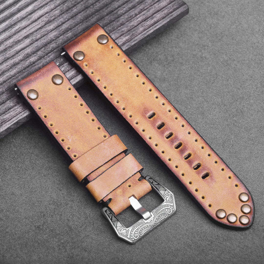 Premium Tan Leather Watch Band,vintage Watch Strap,leather Replacement ...
