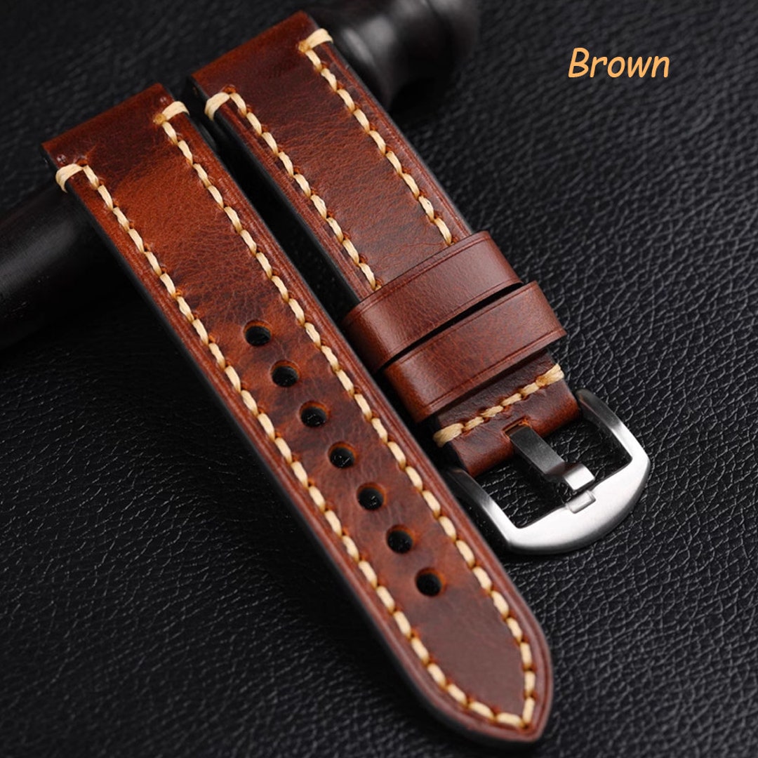 Leather Watch Band ,handmade Watch Strap, Leather Replacement Watchband ...