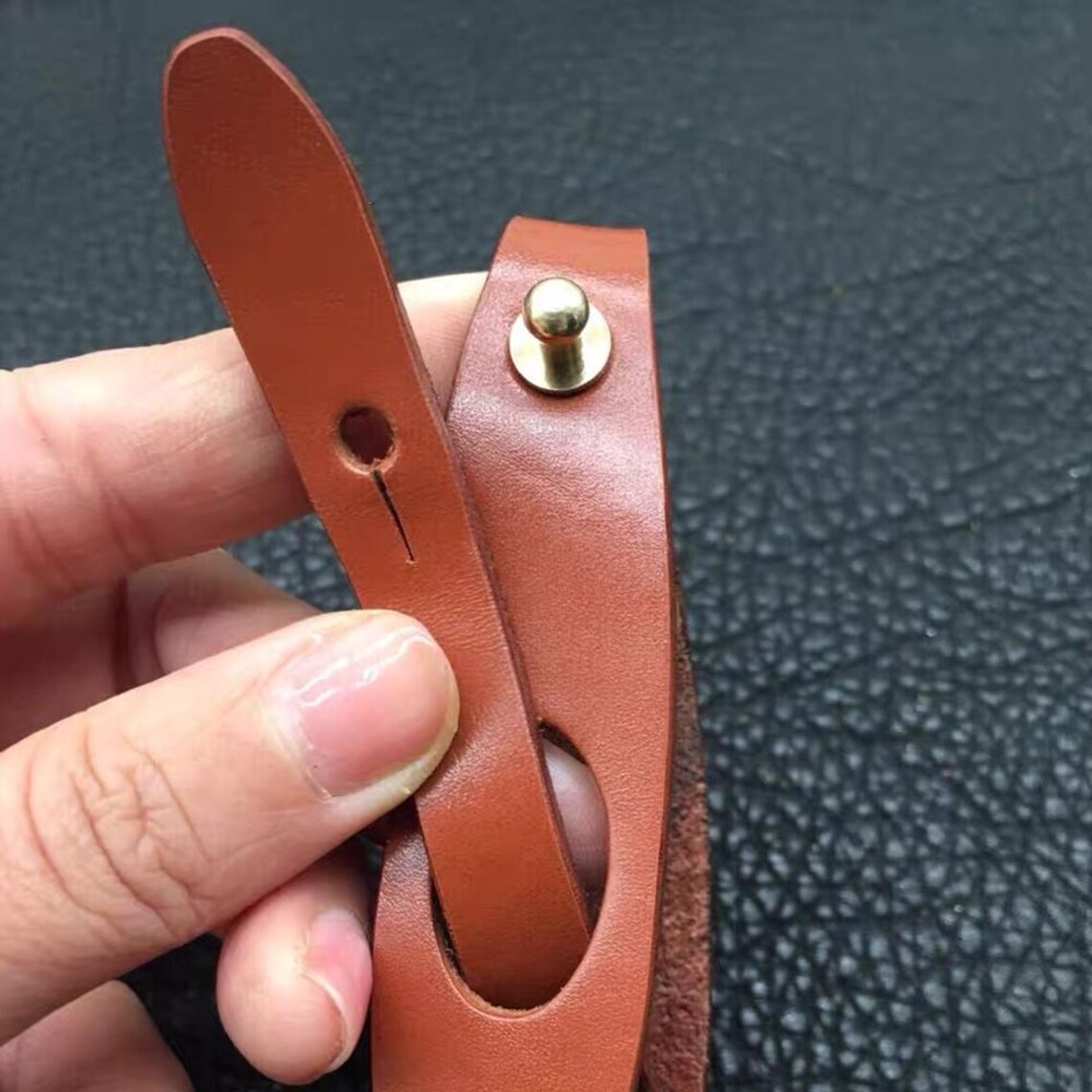 Personalized Leather Keychain With Initials Handmade Vintage Style ...