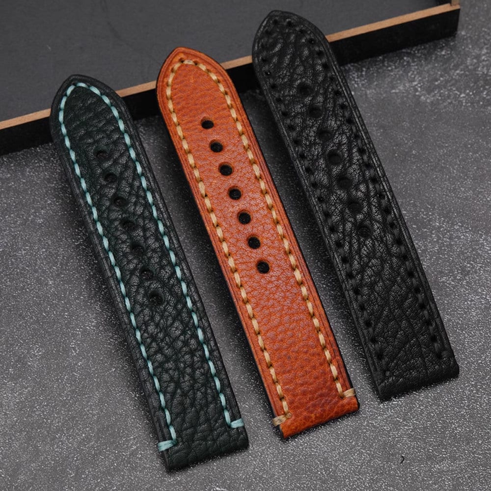 Leather Watch Band Black Watch Strap Handmade Strap Vintage - Etsy