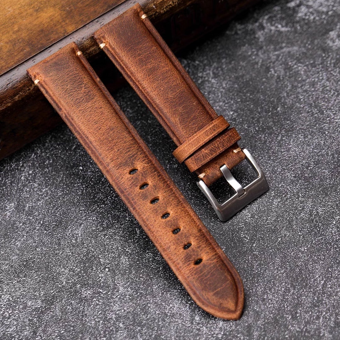 Italy Calf Leather Strap,brown Leather Watch Band,leather Strap for Him ...