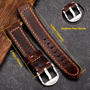 Vintage Leather Watch Band,handmade Leather Replacement Bracelet,brown ...