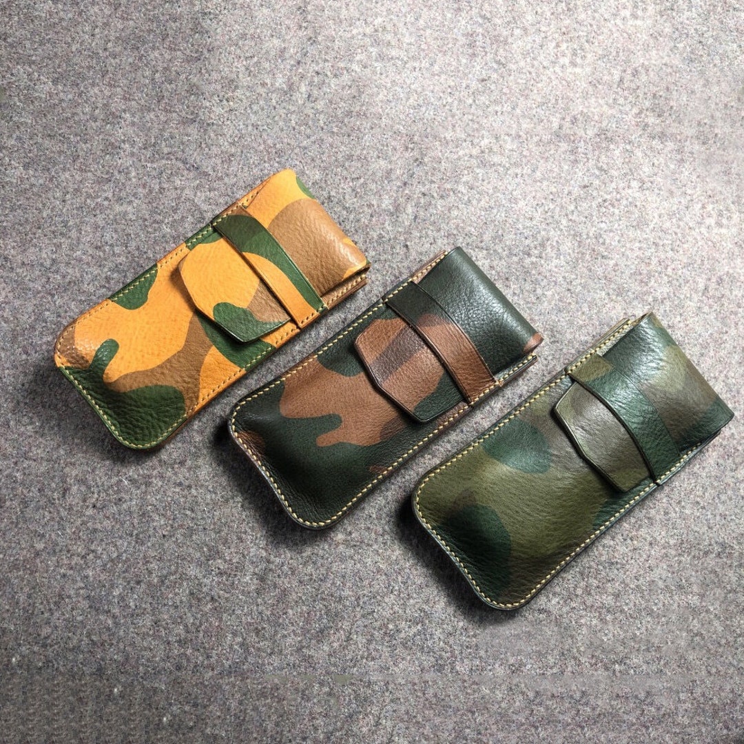 Personalized Leather Watch Pouch, Camouflage Leather Watch Case ...