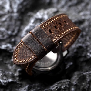 Vintage Leather Watch Band, Brown Leather Strap, Leather Replacement ...