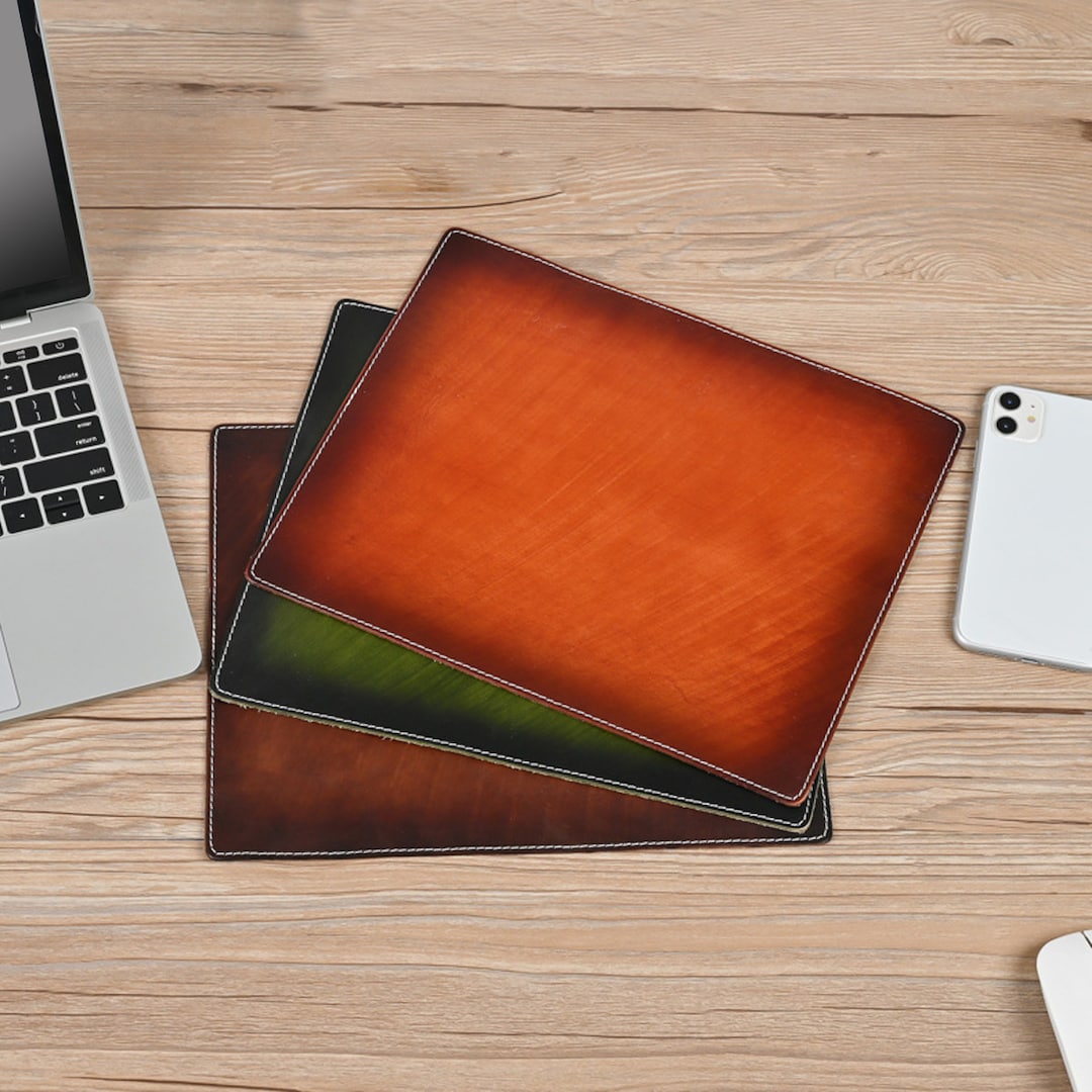 Leather Desk Mat, Personalized Laser Engraved Leather Mouse Pad ...