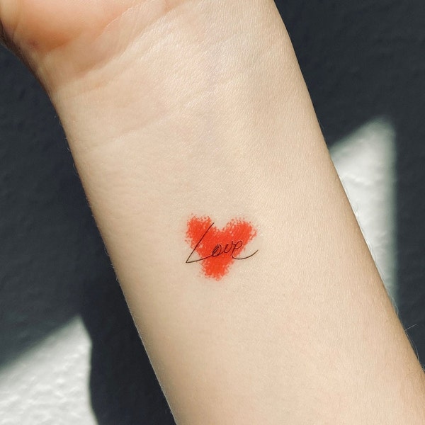 Red Heart Tattoo - Etsy
