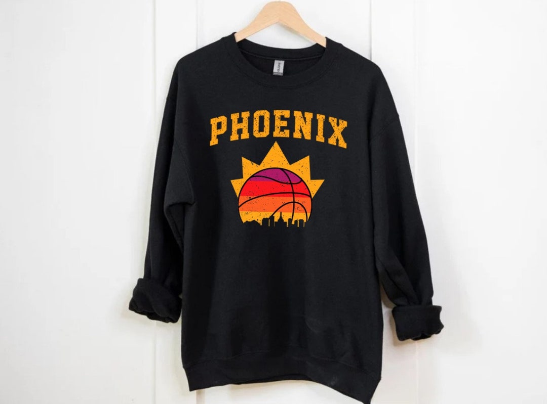 Vintage Phoenix Basketball Team Cityscape Black Sweatshirt, Phoenix ...